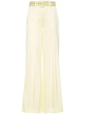 Zimmermann Wide-leg Silk Trousers - Yellow