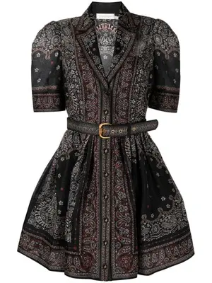 Zimmermann Bandana Print Puff Sleeve Mini Dress