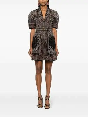 Zimmermann Bandana Print Puff Sleeve Mini Dress