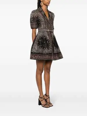 Zimmermann Bandana Print Puff Sleeve Mini Dress