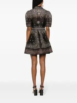 Zimmermann Bandana Print Puff Sleeve Mini Dress