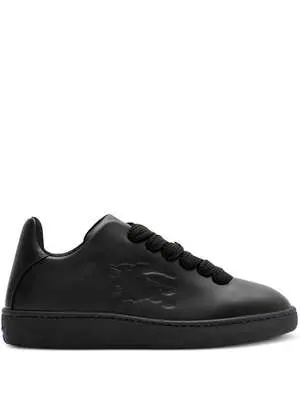Burberry Logo-embossed Leather Sneakers - Black