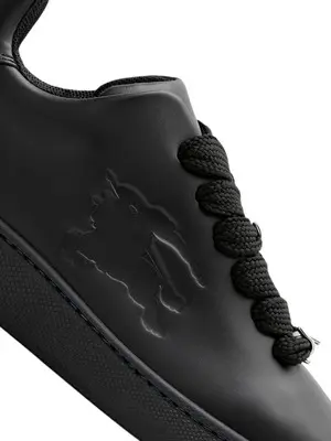 Burberry Logo-embossed Leather Sneakers - Black