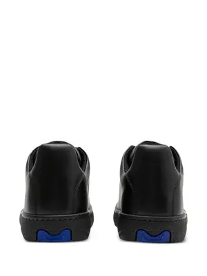 Burberry Logo-embossed Leather Sneakers - Black
