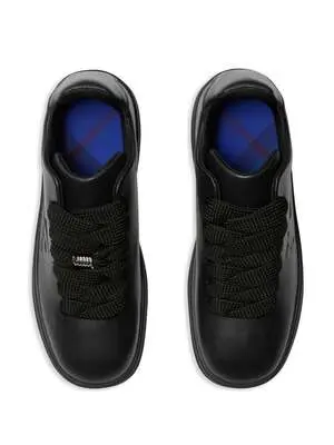 Burberry Logo-embossed Leather Sneakers - Black
