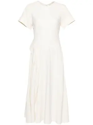 Women's Long Sleeve Ruffled Midi Dresses