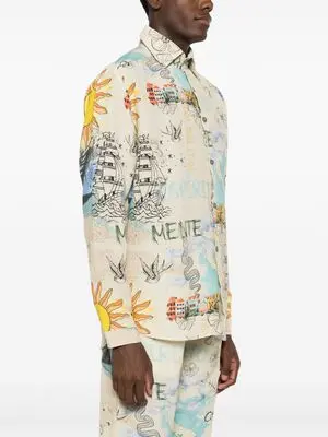 AMIR SLAMA Graphic-print Button-up Shirt