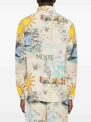 AMIR SLAMA Graphic-print Button-up Shirt