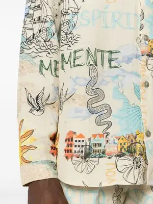 AMIR SLAMA Graphic-print Button-up Shirt