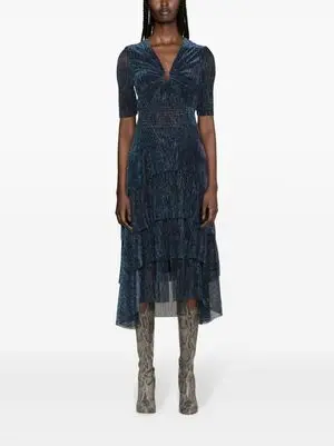 Maje Layered Fine-ribbed Maxi Dress