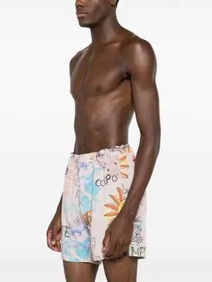 AMIR SLAMA Graphic-print Silk Shorts