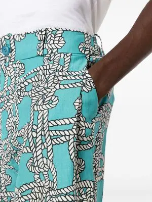 AMIR SLAMA Rope-print Linen Shorts