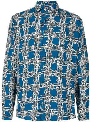 AMIR SLAMA Graphic-print Satin Shirt