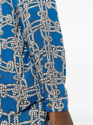 AMIR SLAMA Graphic-print Satin Shirt