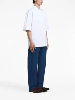 Marni Logo-waistband Cotton Trousers