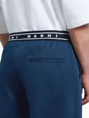 Marni Logo-waistband Cotton Trousers