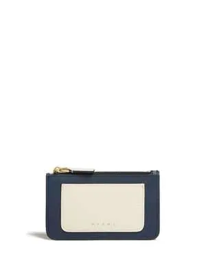 Marni Saffiano Logo-print Wallet Green