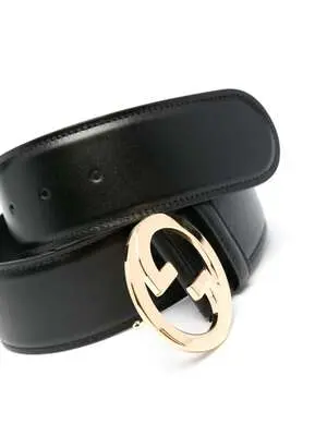 Gucci Blondie Interlocking-g Leather Belt - Black