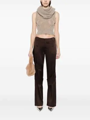 Blumarine Satin Wide-leg Cargo Trousers