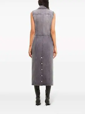 COURREGES Double-pockets Denim Midi Dress