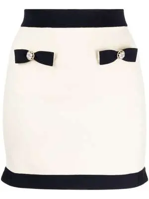 SELF-PORTRAIT Bow-detail Knitted Miniskirt