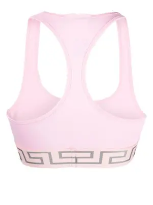 Versace Greca-detailed Scoop-neck Bra - Pink