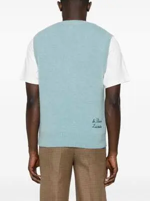 Lacoste X Le Fleur Ribbed-Knit Vest - Blue | Editorialist
