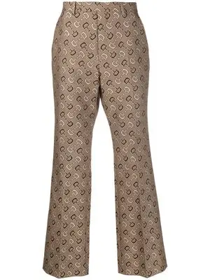 Gucci Mid-rise Straight-leg Trousers - Brown