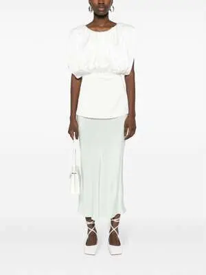 JIL SANDER Ruched Sleeveless Blouse - White