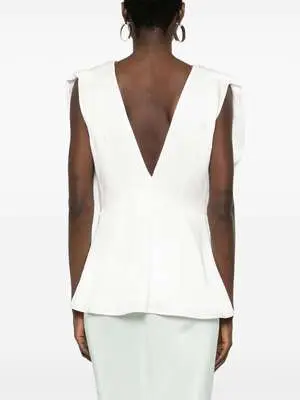 JIL SANDER Ruched Sleeveless Blouse - White