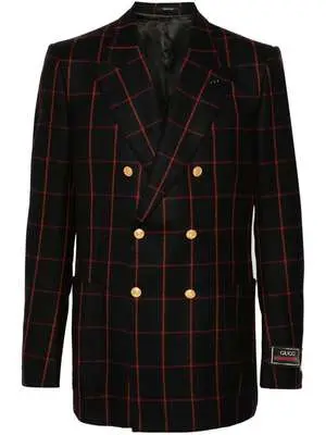 Gucci Logo-patch Double-breasted Blazer