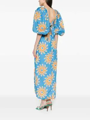 CALA DE LA CRUZ Timbiqui Graphic-print Linen Dress