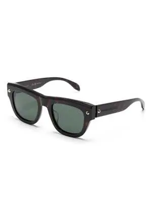 Alexander McQueen Stud-detailed Sunglasses - Brown
