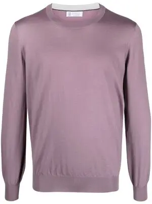 Brunello Cucinelli Fine-knit Wool-cashmere Blend Jumper - Purple