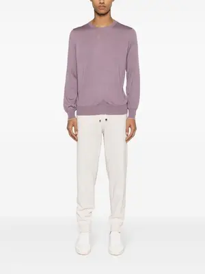 Brunello Cucinelli Fine-knit Wool-cashmere Blend Jumper - Purple