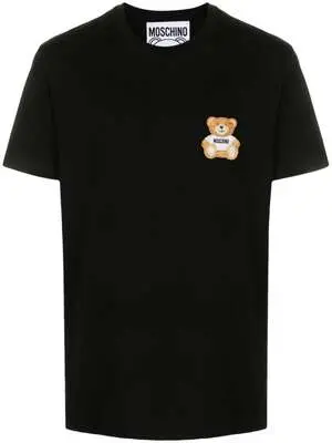 Moschino Teddy Bear-embroidered Cotton T-shirt