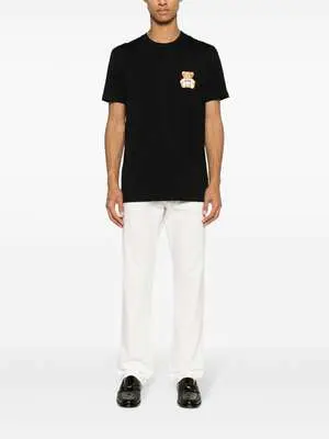 Moschino Teddy Bear-embroidered Cotton T-shirt