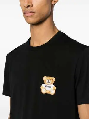 Moschino Teddy Bear-embroidered Cotton T-shirt
