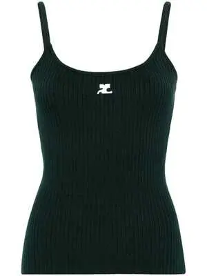 COURREGES Reedition Ribbed Tank Top - Green