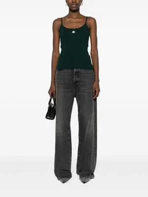 COURREGES Reedition Ribbed Tank Top - Green