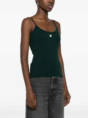 COURREGES Reedition Ribbed Tank Top - Green