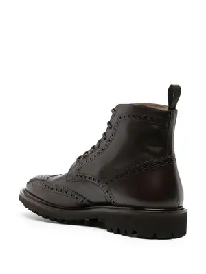 SCAROSSO Thomas Perforated Leather Boots - Black