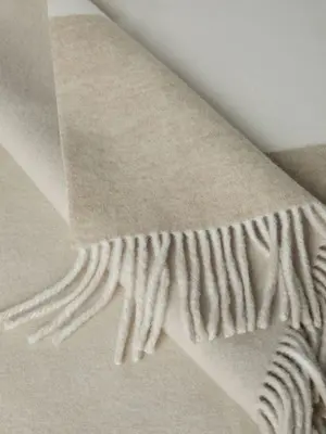 Brunello Cucinelli Two-tone Fringed Cashmere Blanket