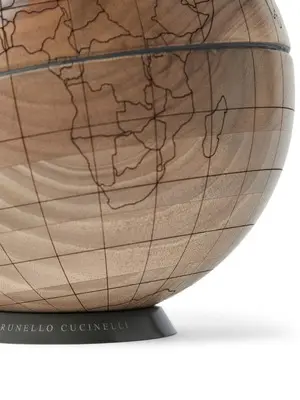 Brunello Cucinelli Engraved Wooden Globe
