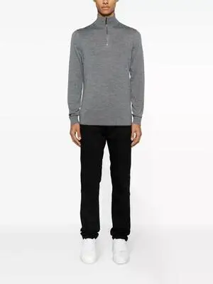 Calvin Klein Embroidered-logo Wool Jumper - Pkh Mid Grey Heather