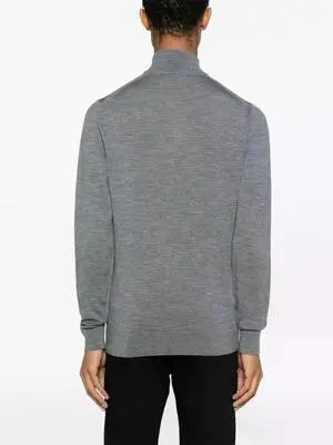 Calvin Klein Embroidered-logo Wool Jumper - Pkh Mid Grey Heather