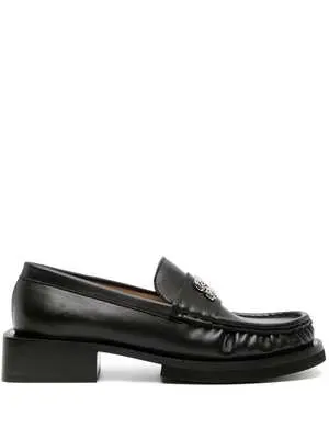 GANNI Butterfly-plaque Loafers - Black