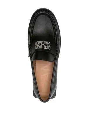 GANNI Butterfly-plaque Loafers