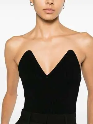 Coperni Ribbed-knit Bustier Top