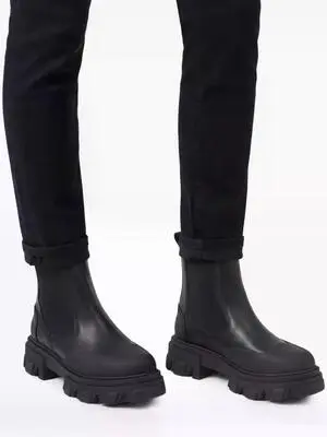 GANNI Leather Chelsea Boots - Black